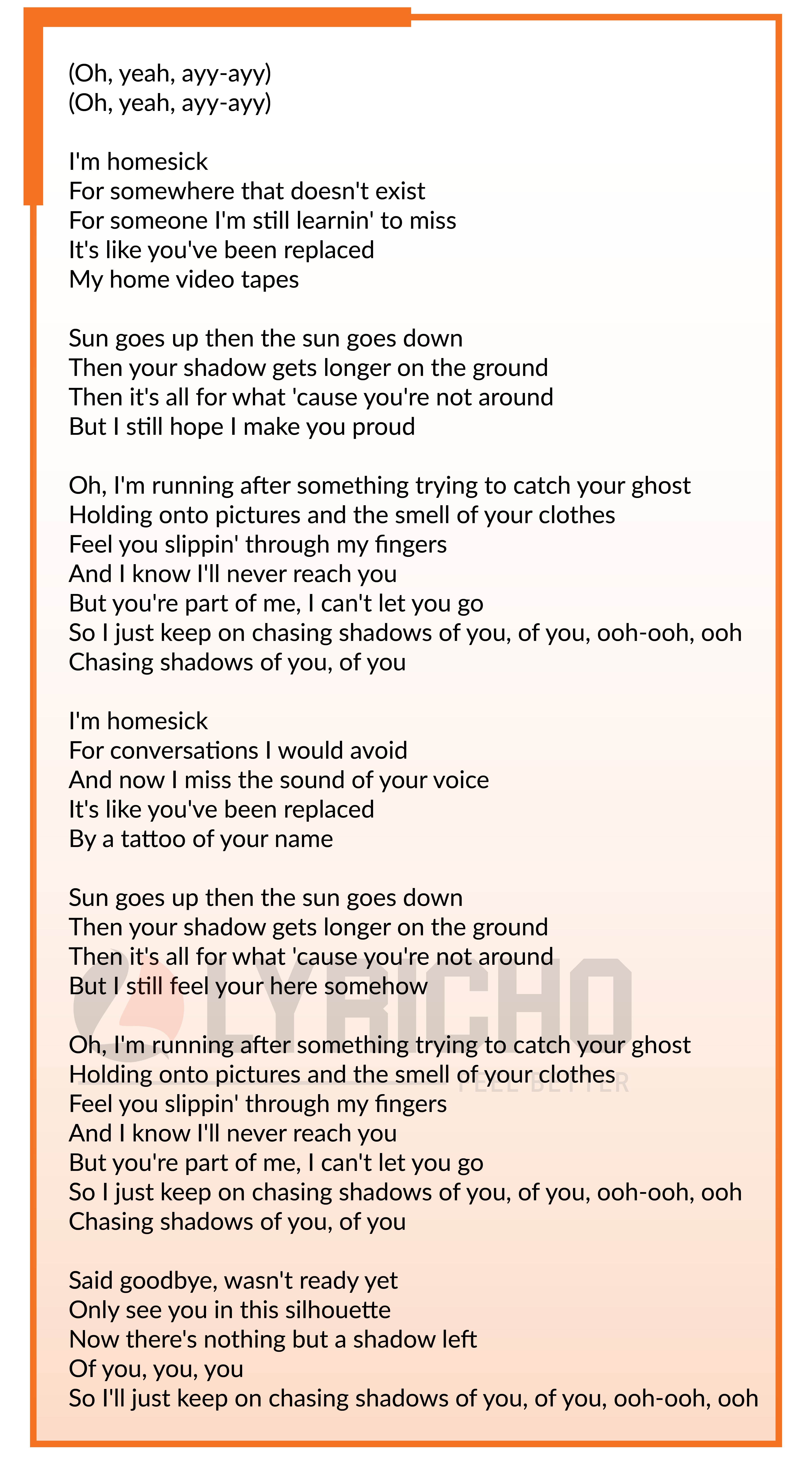 Chasing Shadows - Alex Warren Song Lyrics | Chasing Shadows English Lyrics