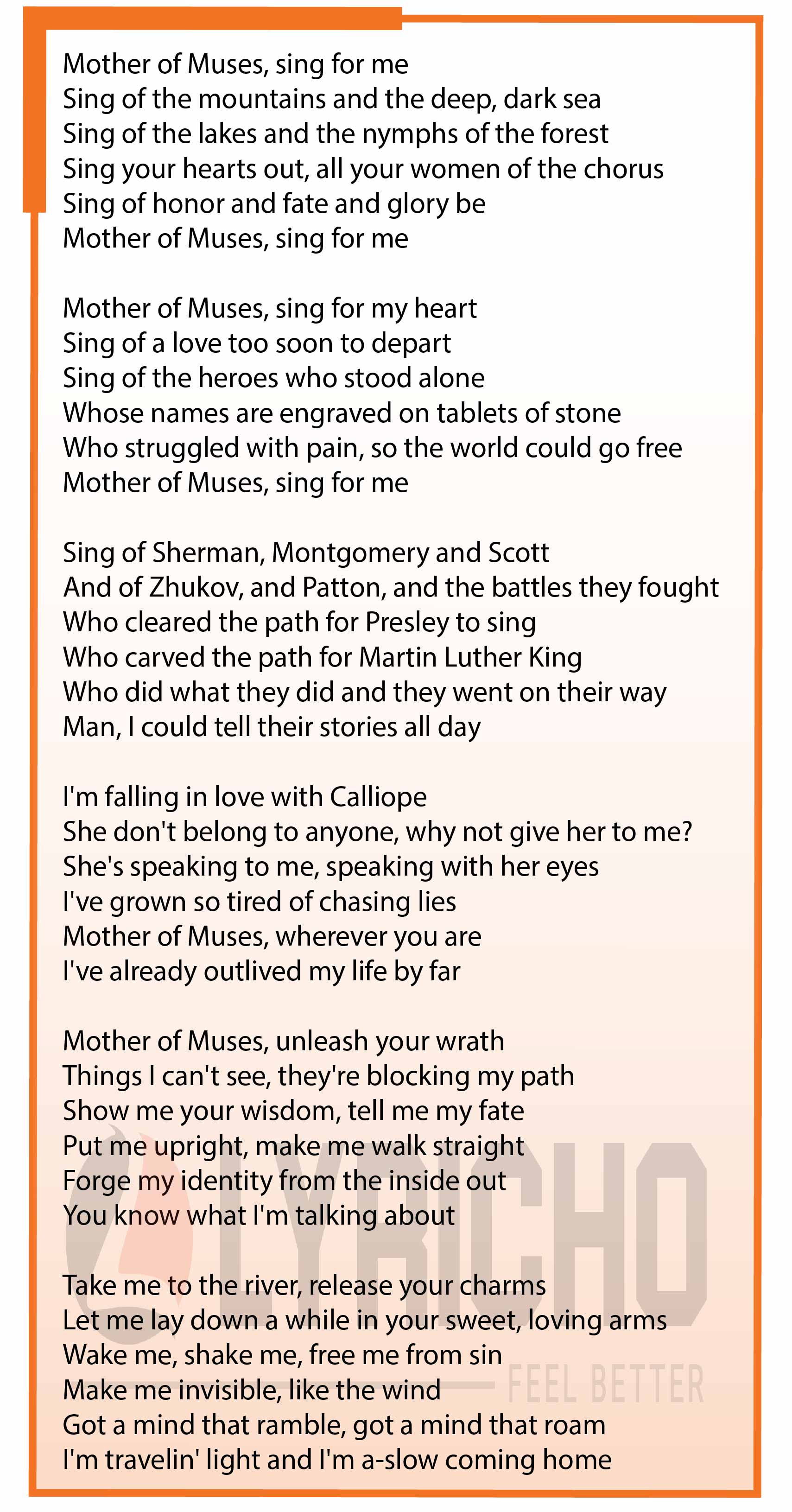 Mother of Muses - Bob Dylan Song Lyrics | Mother of Muses English Lyrics